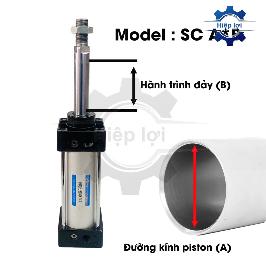 Xy lanh khí nén SC 32/40/50 – Xi lanh vuông – Xy lanh khí nén vuông SC ...