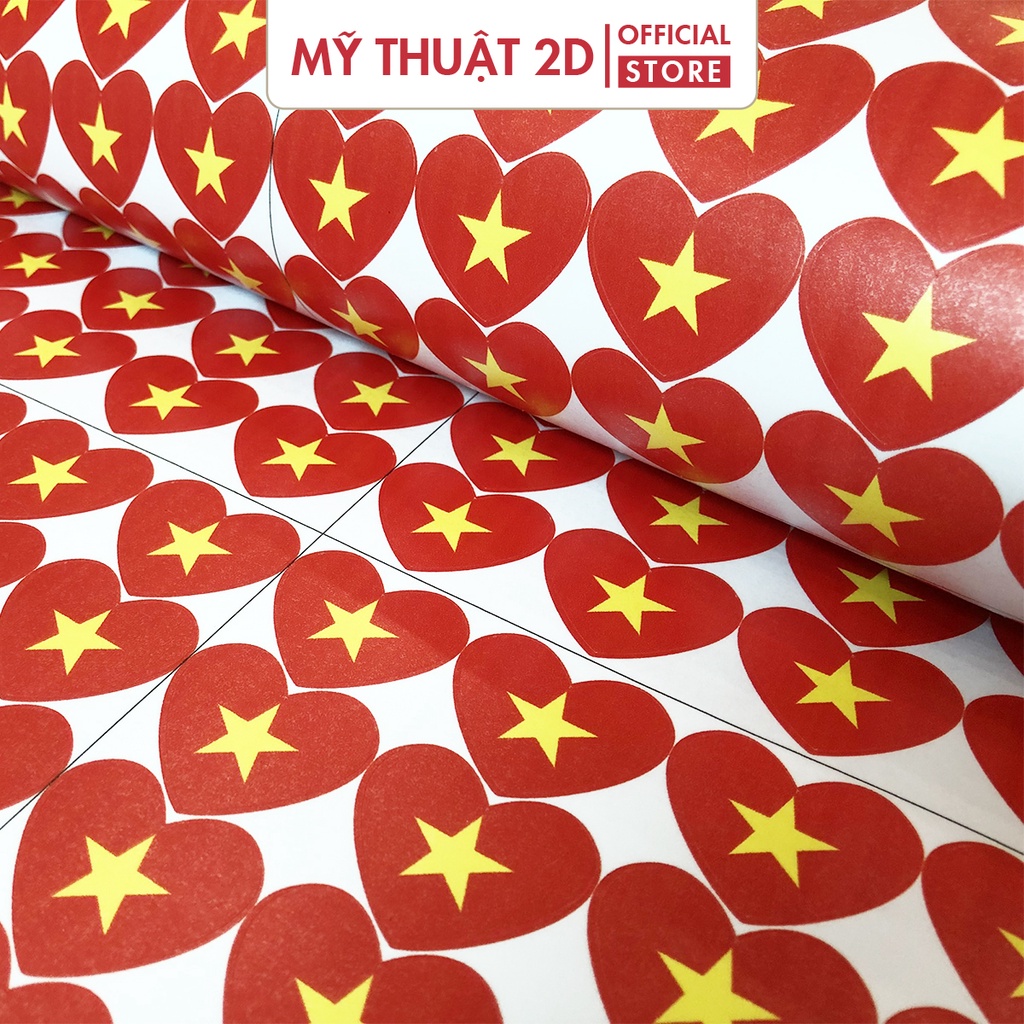 Sticker 50 tem cờ trái tim, tem cờ việt nam | Shopee Việt Nam