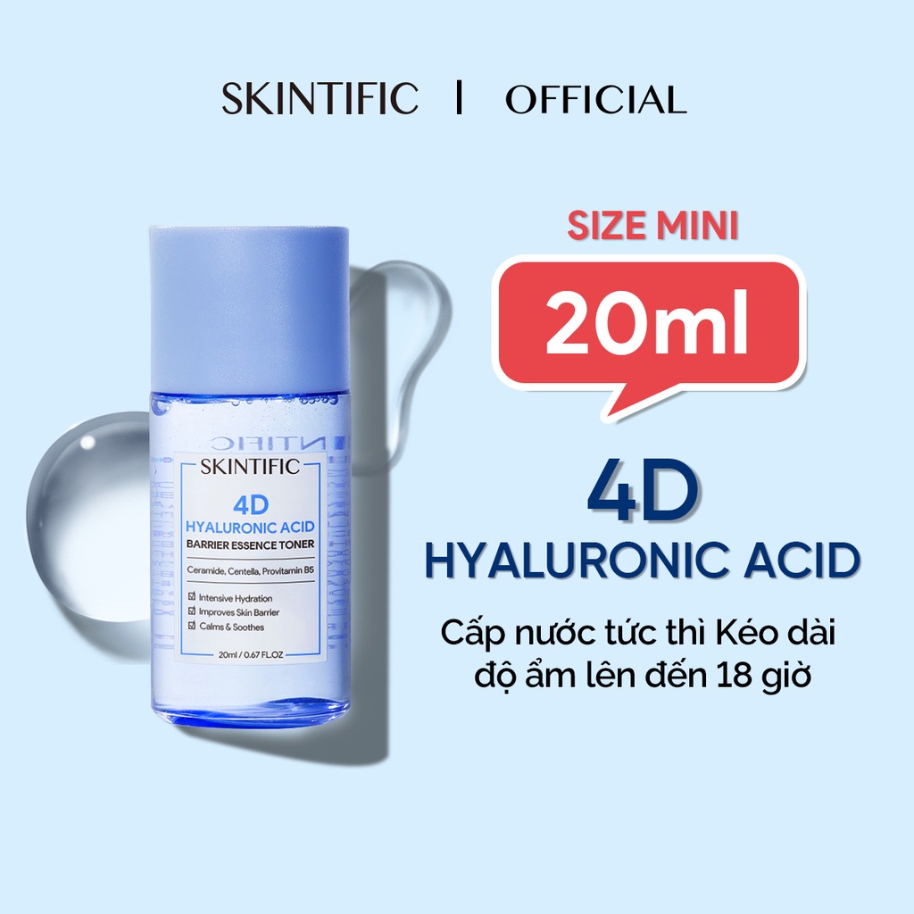 Toner cấp ẩm 4D chứa Hyaluronic Acid mini size SKINTIFIC 20ml | Shopee ...