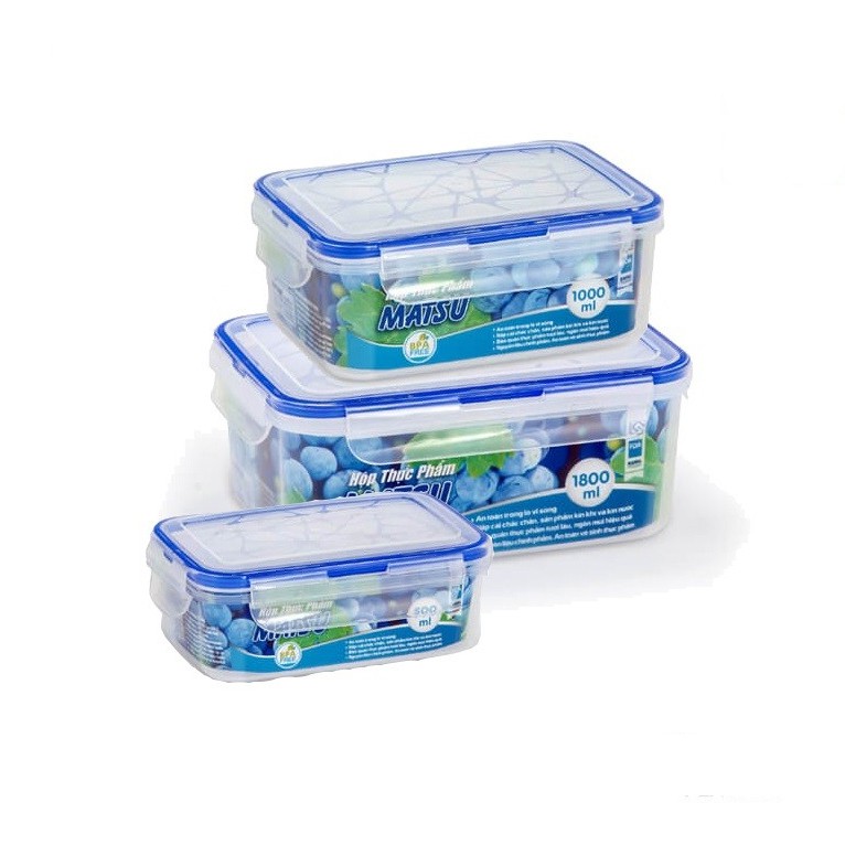 Hộp thực phẩm Duy Tân Matsu 500ml, 800ml, 1000ml, 1500ml, 1600ml, 1800ml | Shopee Việt Nam