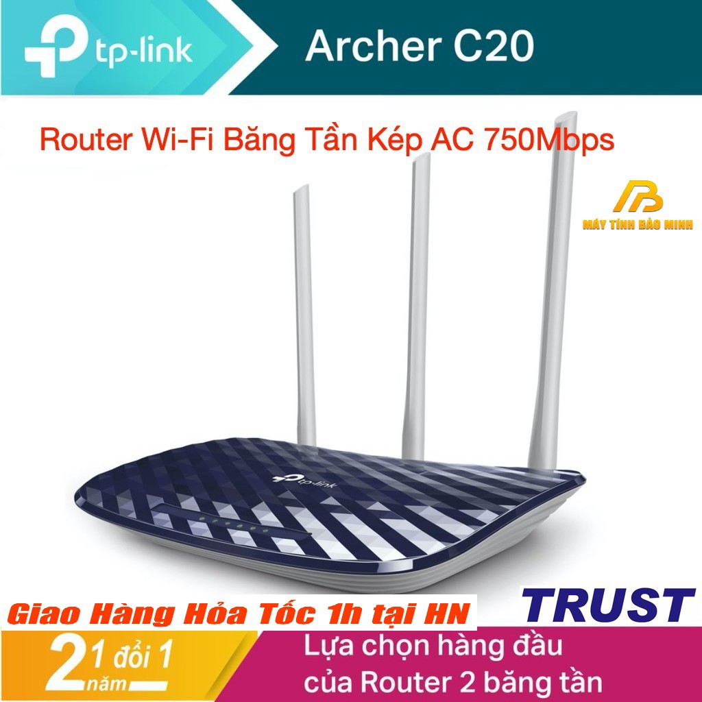 Bộ Phát Wifi Tp-Link Archer C20 C24 C50 C54 Băng Tần Kép AC75 AC1200 - Hàng Chính Hãng | Shopee ...