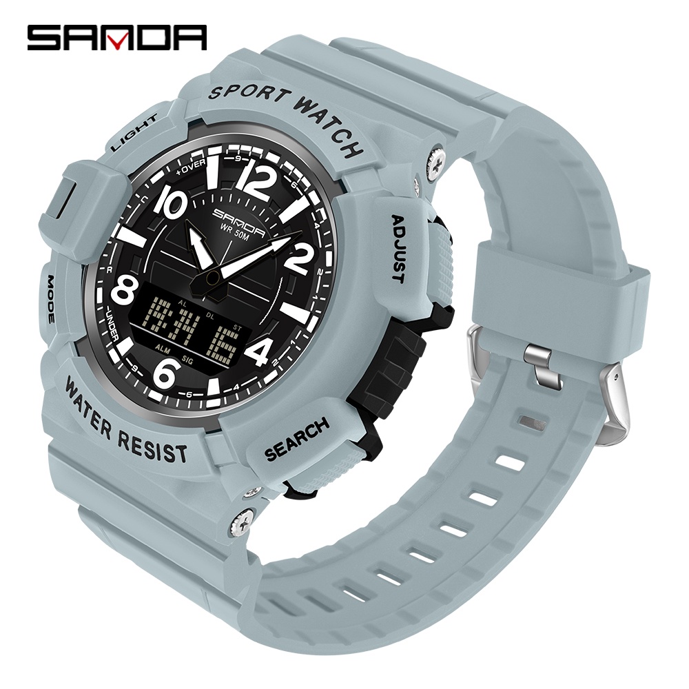 Đồng hồ thể thao SANDA 3101-9 chống thấm nước có lịch đa năng | Shopee ...