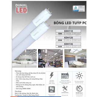 BÓNG LED TUBE THỦY TINH & BÓNG LED TUBE PC DUHAL | Shopee Việt Nam