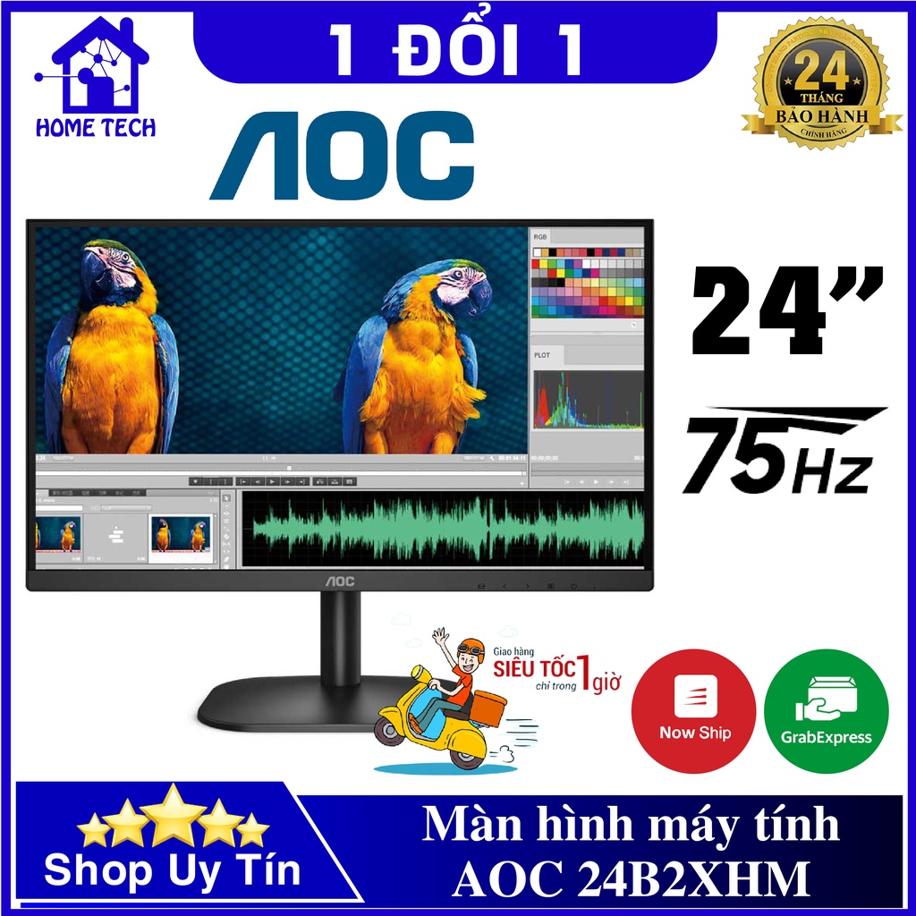 Màn Hình Máy Tính AOC 24B2XHM/74 24inch LED IPS - 16.7 Triệu Màu, 75Hz ...