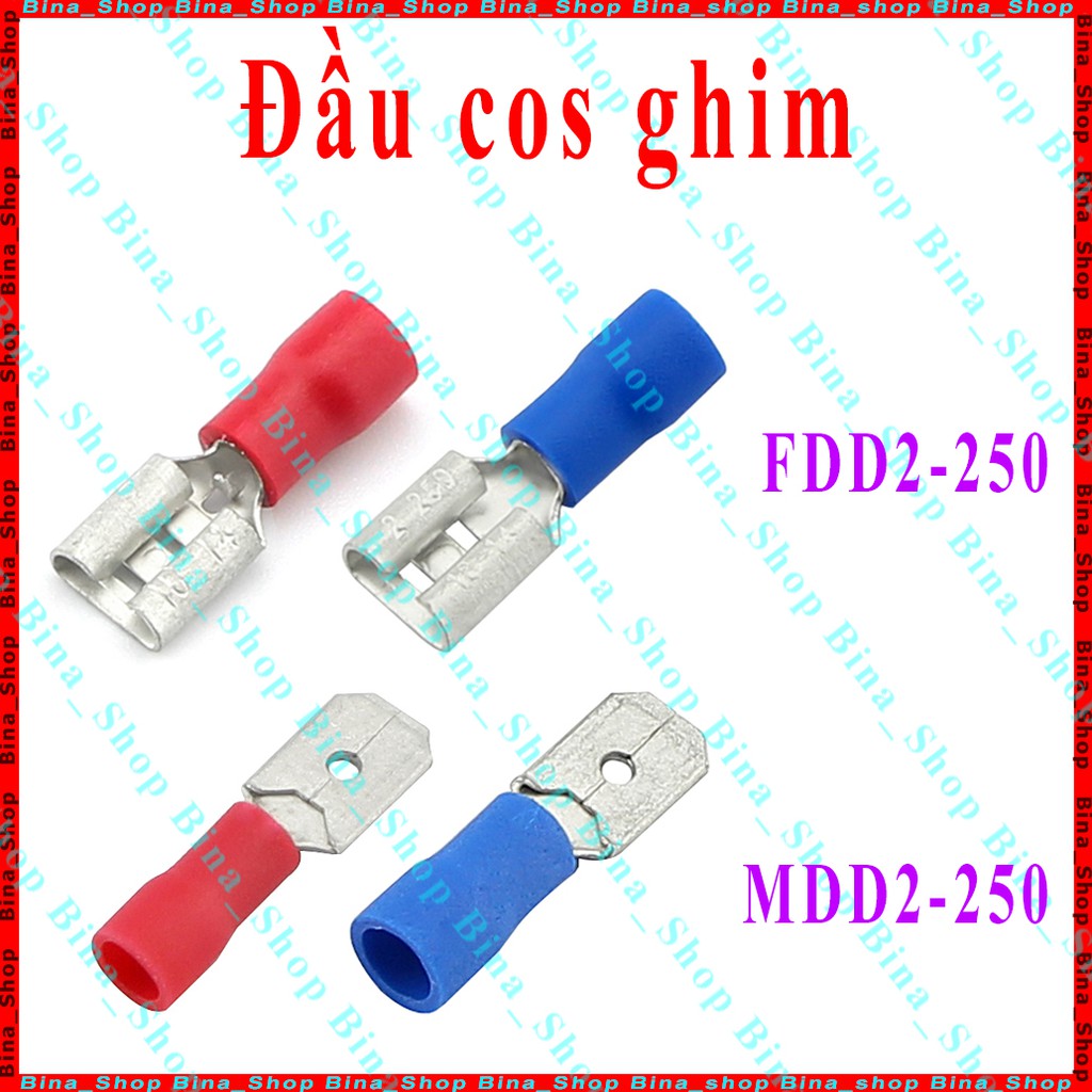 [10 cái] Đầu cos ghim FDD2-250 / MDD2-250 đỏ xanh tự chọn | Shopee Việt Nam