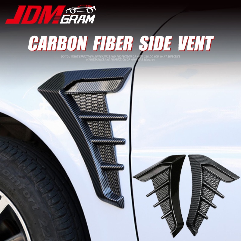 JDMGRAM Sợi Carbon Xe Side Fender Vent Universal ABS Tự động Bảo vệ Air ...