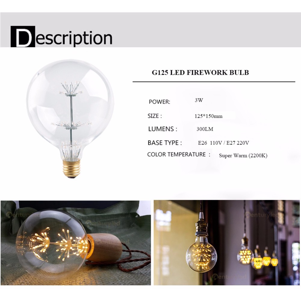 Bóng Đèn Led Sợi Tóc 3W E27 2200K Ánh Sáng Trắng Ấm Kiểu Vintage Bóng đèn trang trí | Shopee ...