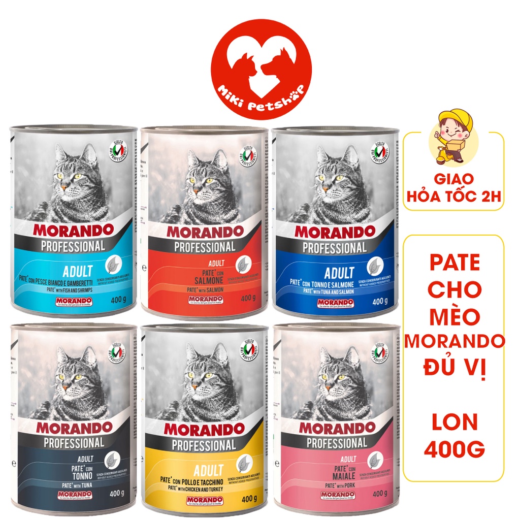 Pate Cho Mèo Pate Morando Professional Lon 400G Đủ Vị - Miki Petshop ...