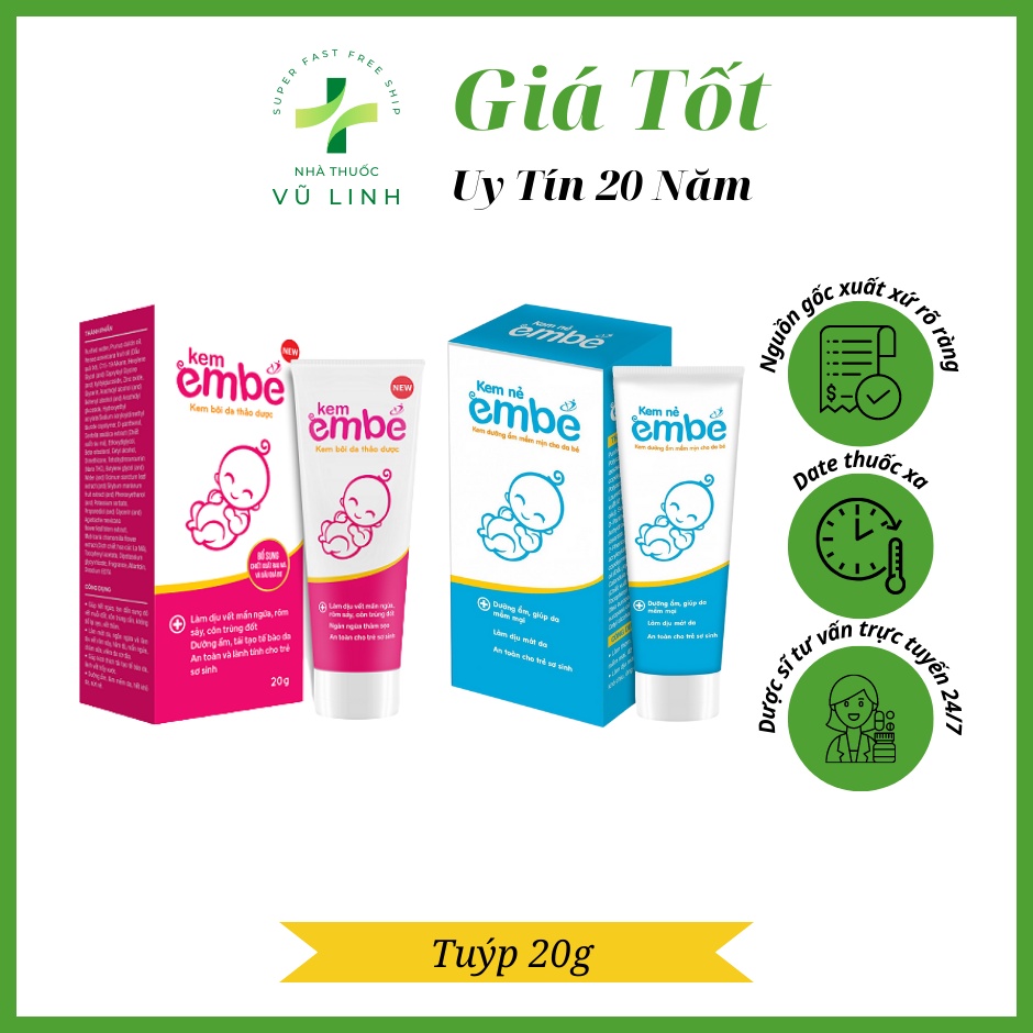 Kem Em Bé dưỡng ẩm da mờ sẹo ngừa thâm viêm da cơ địa muỗi đốt rôm sảy ...