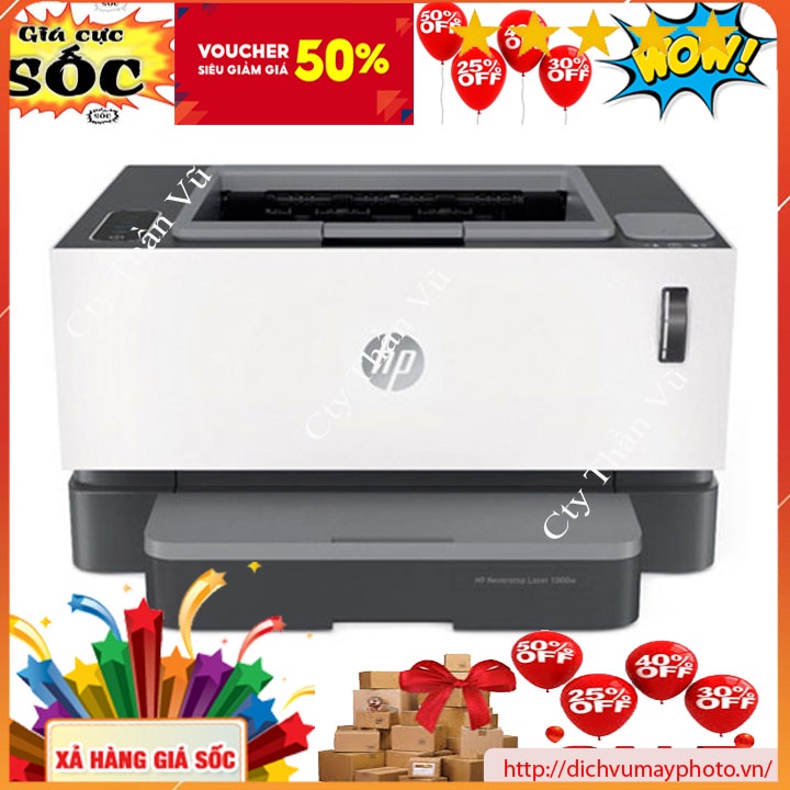 Máy in mới 100% modem HP Neverstop Laser 1000A in đen trắng có bảo hành ...