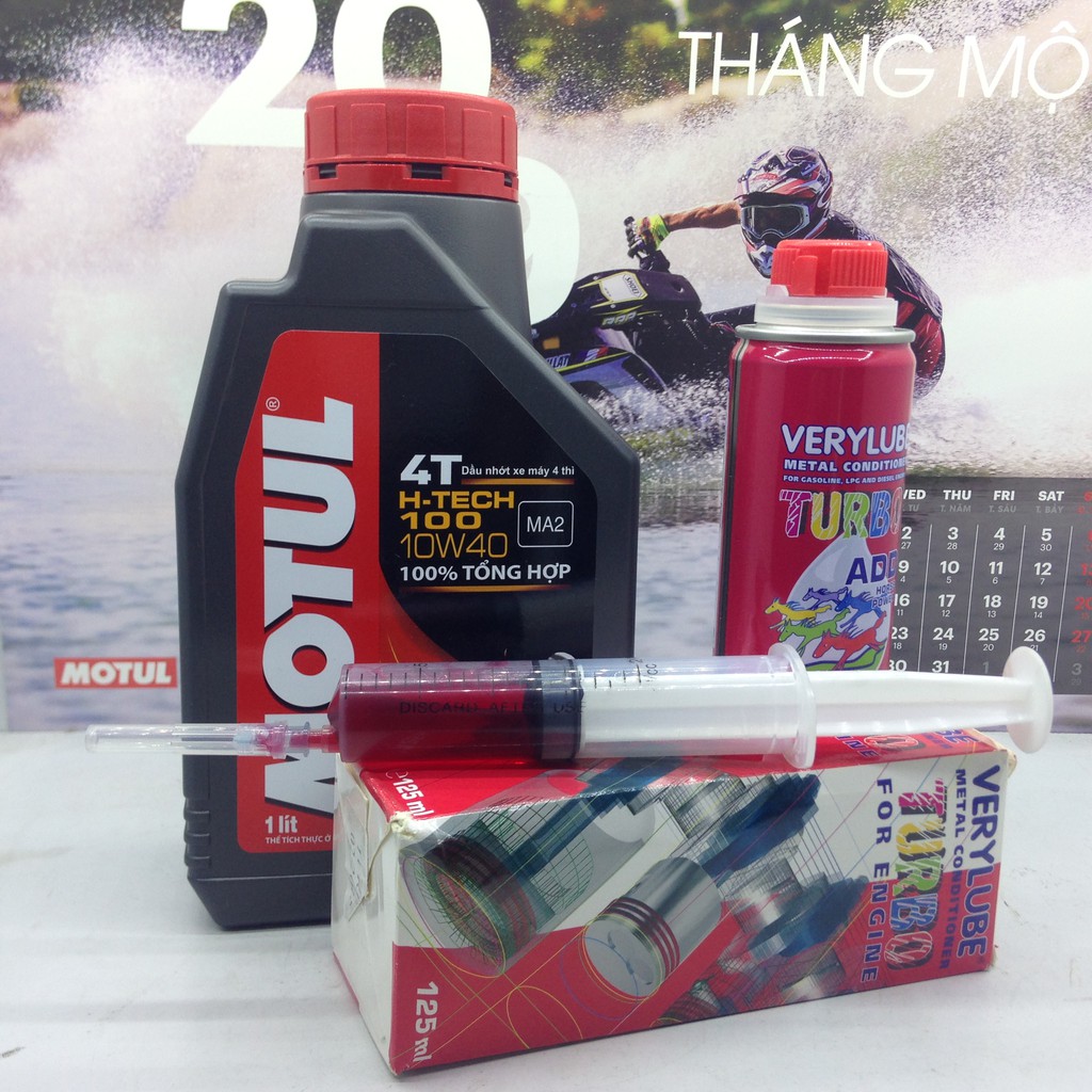 Nhớt Motul H-Tech 100 10W40 tặng 12ml phụ gia nhớt Xado Verylube Turbo | Shopee Việt Nam