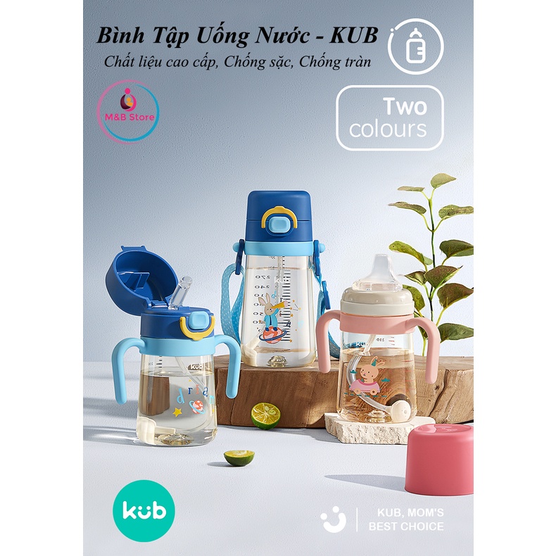 Bình Nước Tập Uống Chống Sặc PPSU 240ml/330ml - KUB, Uống Mọi Tư Thế, Không Rò Rỉ Nước | Shopee ...