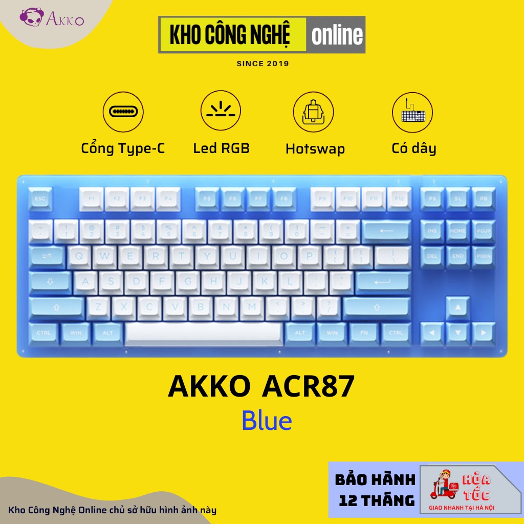 Bàn phím cơ AKKO ACR87 Blue (Hotswap / RGB / AKKO CS sw Jelly Blue ...