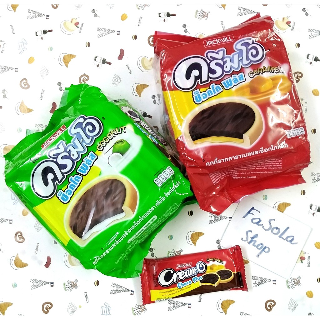 Bánh quy CREAM-O Thái Lan Choco Plus JACK&JILL 13g x 24 gói = 312g biscuit thailand kem sô cô la ...