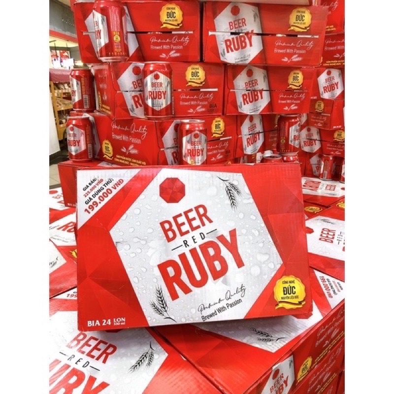 Thùng 24 lon Bia Red Ruby Công Nghệ Đức Thể Tích 330ml | Shopee Việt Nam