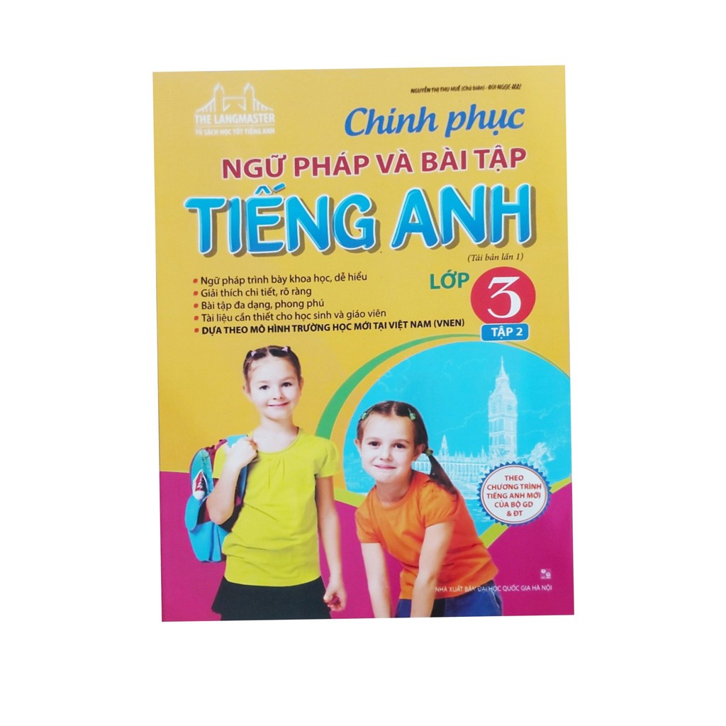 Sách - The langmaster chinh phục ngũ pháp và bài tập tiếng anh lớp 3 tập 2 | Shopee Việt Nam