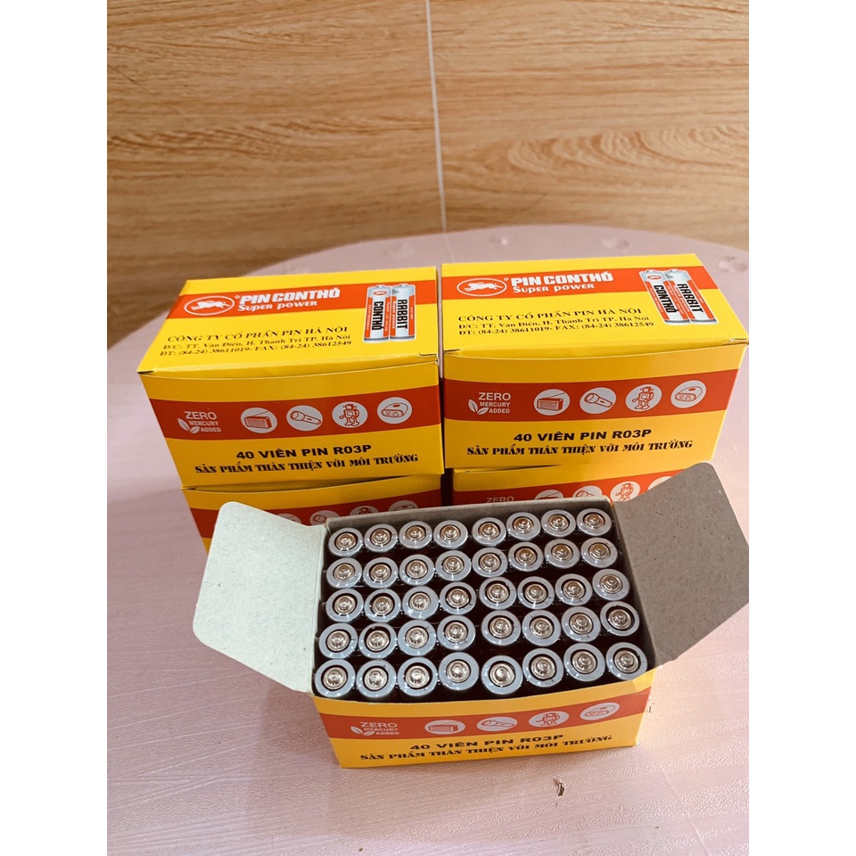 PIN AA CON THỎ Loại Lớn 2A PIN 3A 1 HỘP 40 VIÊN( Set PIN 2A Nguyên Hộp ...