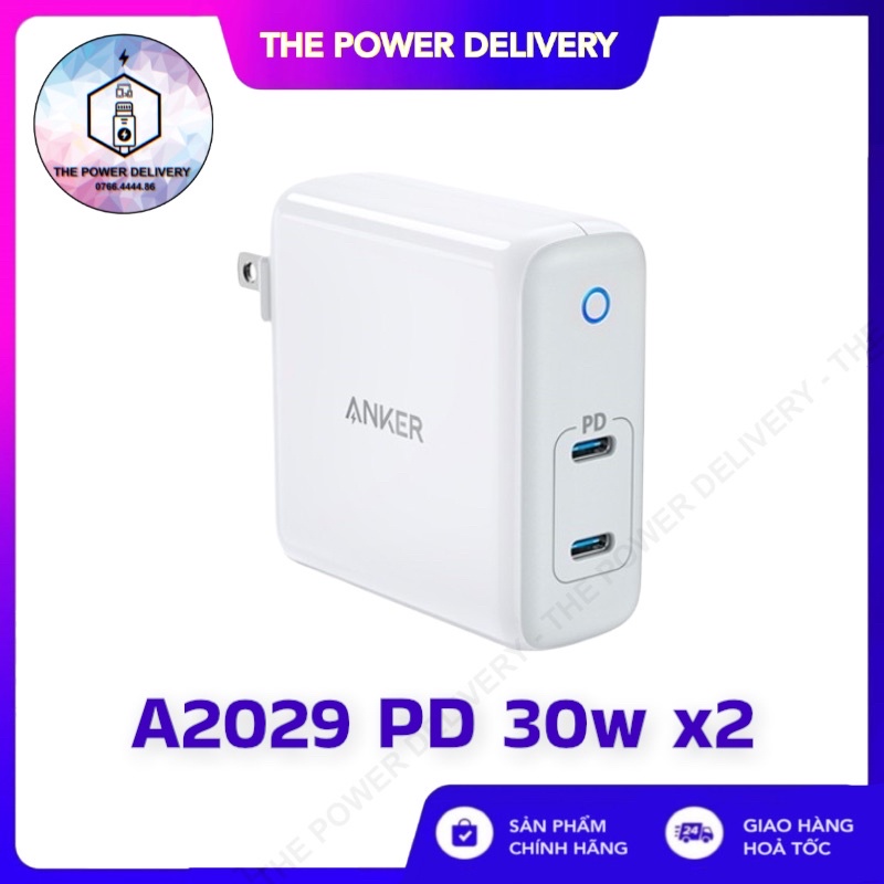 Sạc Nhanh Anker PowerPort Atom PD 2 [GaN Tech] - 60W - A2029 - 2 Cổng PD - Hàng Chính Hãng - Mới ...