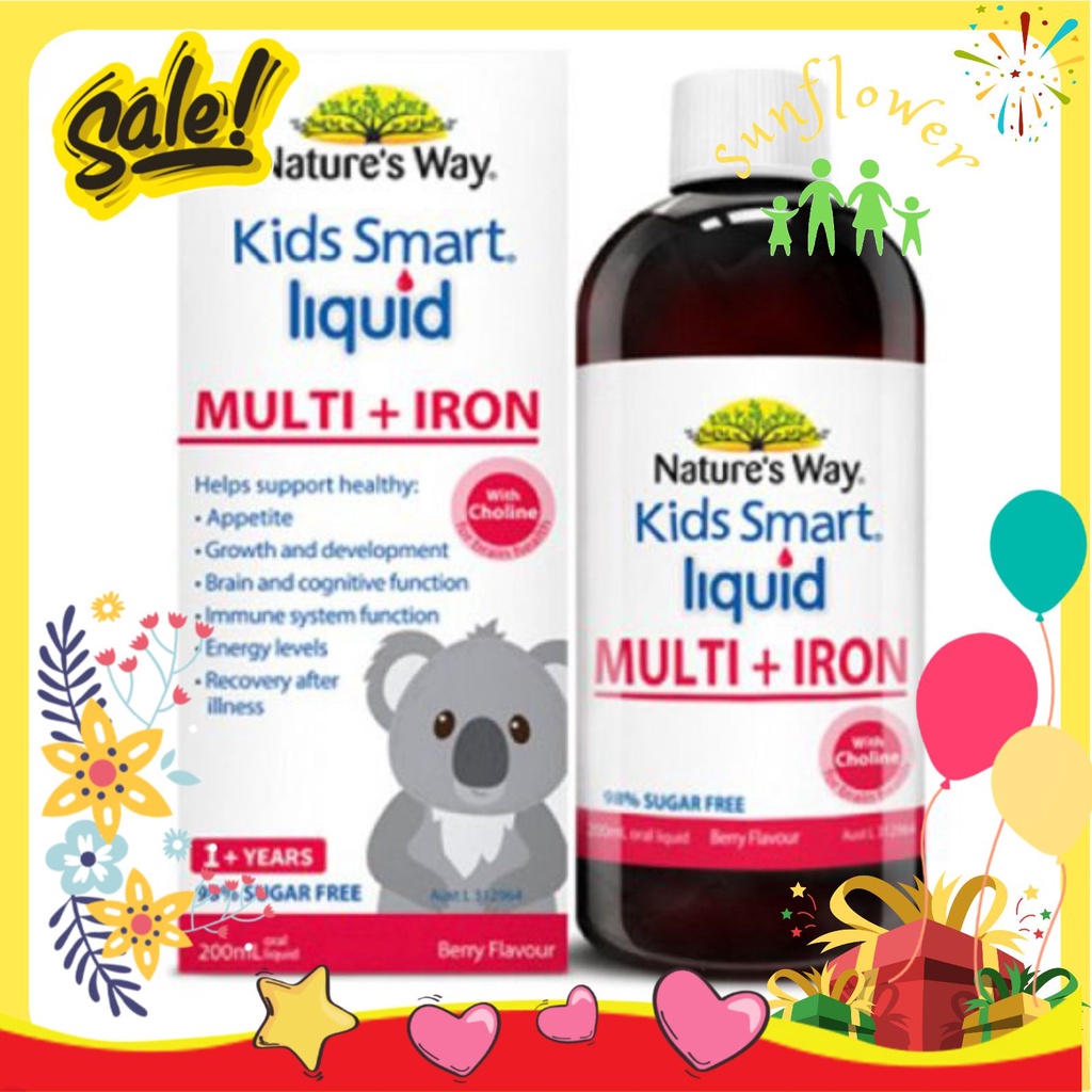 Siro Kids Smart Liquid Multi + Iron giúp bổ sung Sắt, acid folic và các ...