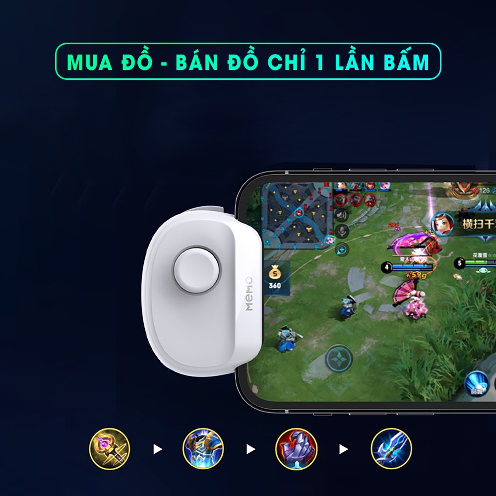 Tay cầm joystick chơi game liên quân MEMO MB01 kết nối bluetooth combo macro 16 kĩ năng 1 lần ...