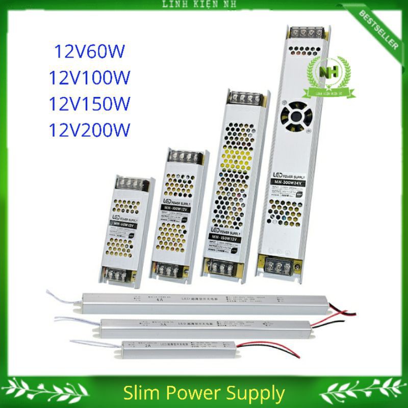 (LKNH) 220V-12V Slim Power Supply - Nguồn Led mỏng 60W/100W/150W/200W ...