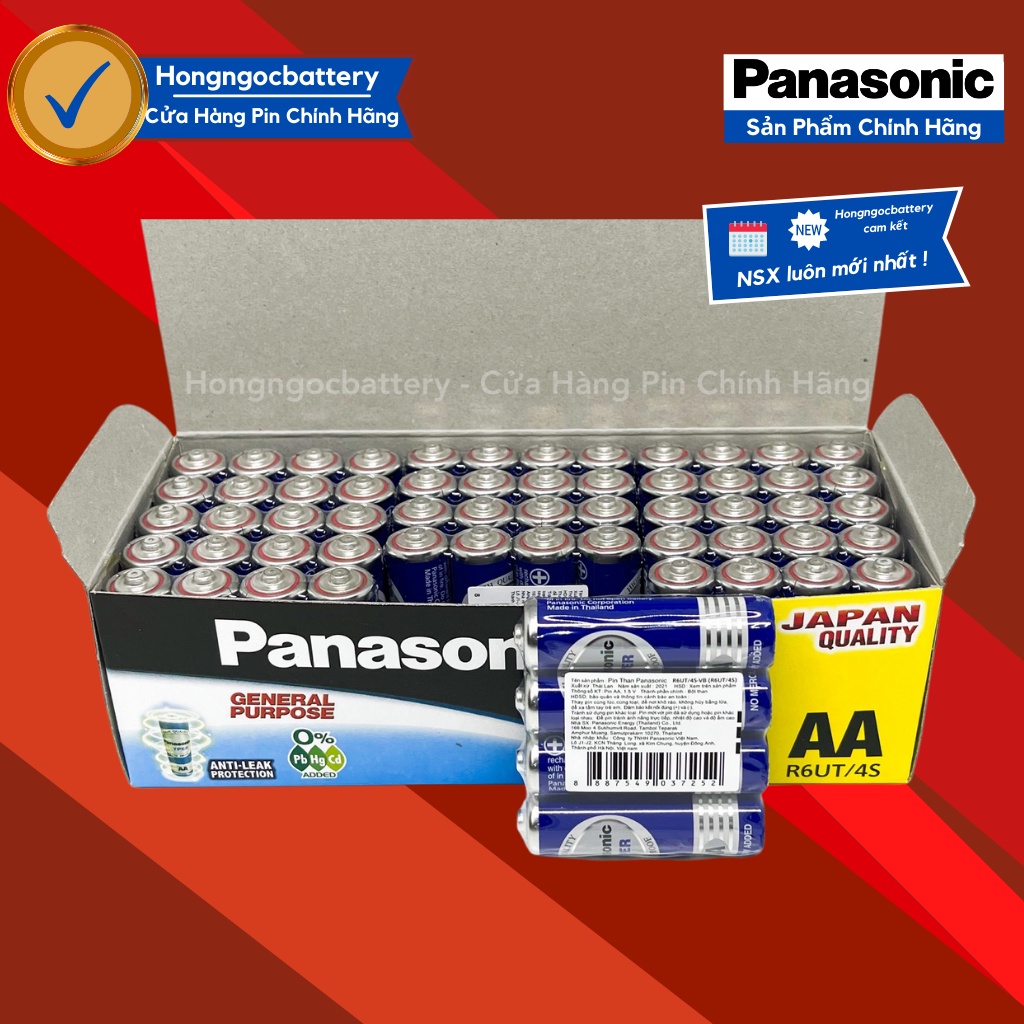Hộp Pin AA 1,5V Panasonic R6UT/4S ( R6DT/4S )- Hàng chính hãng | Shopee ...