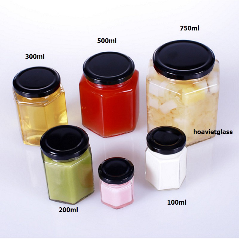 BỘ HỦ THỦY TINH LỤC GIÁC CAO CẤP - 90ml, 180ml, 280ml, 380ml, 500ML & 720ML | Shopee Việt Nam