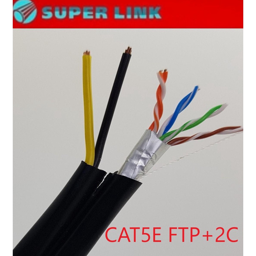 Cáp mạng kèm dây nguồn Superlink Cat 5 FTP +2C 305M | Shopee Việt Nam