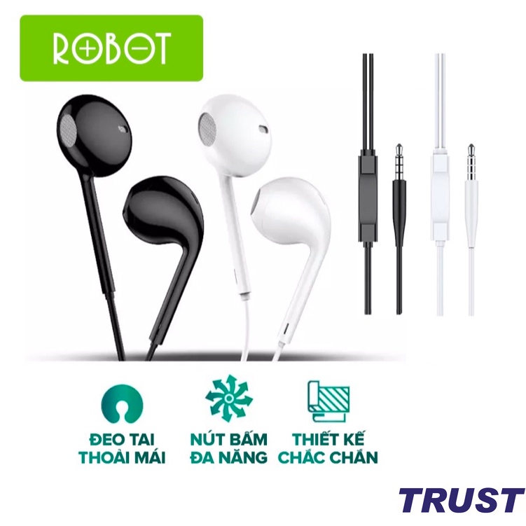 Tai Nghe Nhét Tai Có Dây - ROBOT RE10- Nghe Nhạc Đàm Thoại - Cổng Kết ...