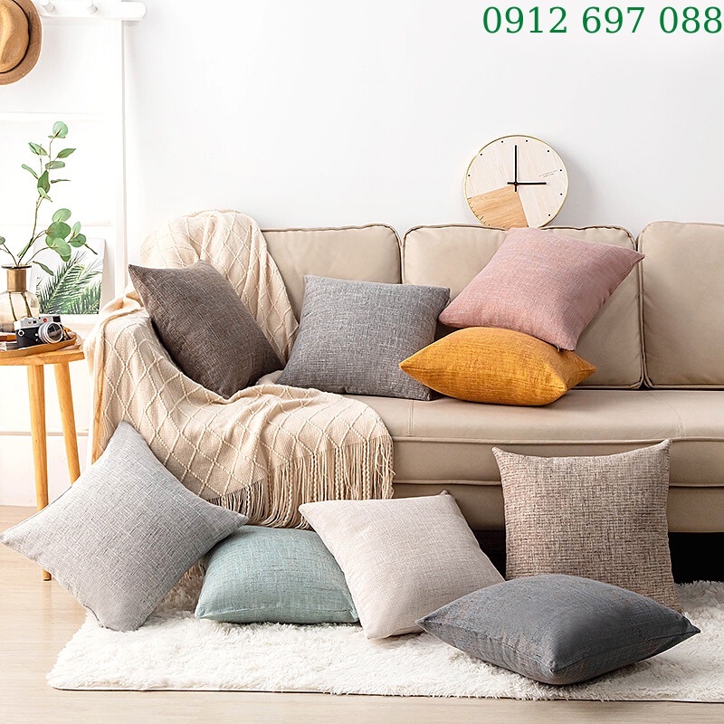 Gối tựa lưng sofa, gối sofa, vuông 45x45, vải canvas cao cấp hiện đại ...