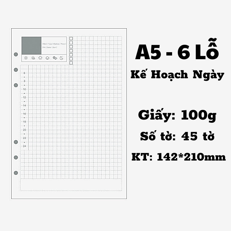 Ruột sổ còng giấy refill HAKI 20 26 30 lỗ A5 B5 A4 sổ planner bullet journal | Shopee Việt Nam