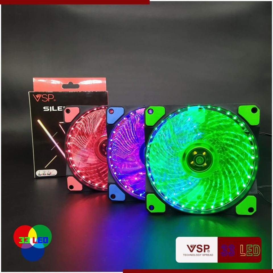 Fan Led Case Máy Tính 3 Màu VSP | Shopee Việt Nam
