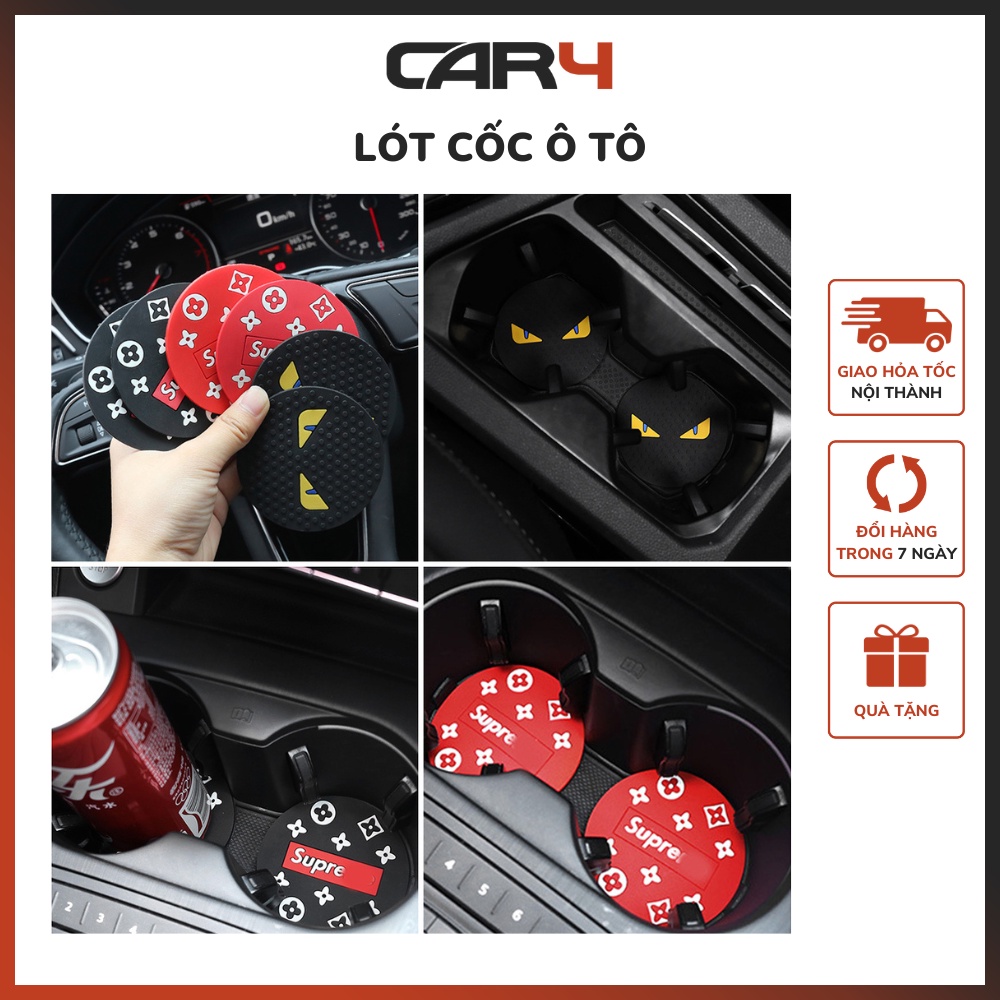 Lót cốc ô tô set 2 miếng trang trí xe độc đáo Car4 - (KM Khai Trương ...