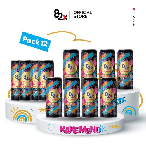 82X KAKEMONO Nước Uống Bổ Sung Collagen Vị Vải, Chiết Xuất Từ Da Cá Ngừ Đại Dương 245ml/lon ...