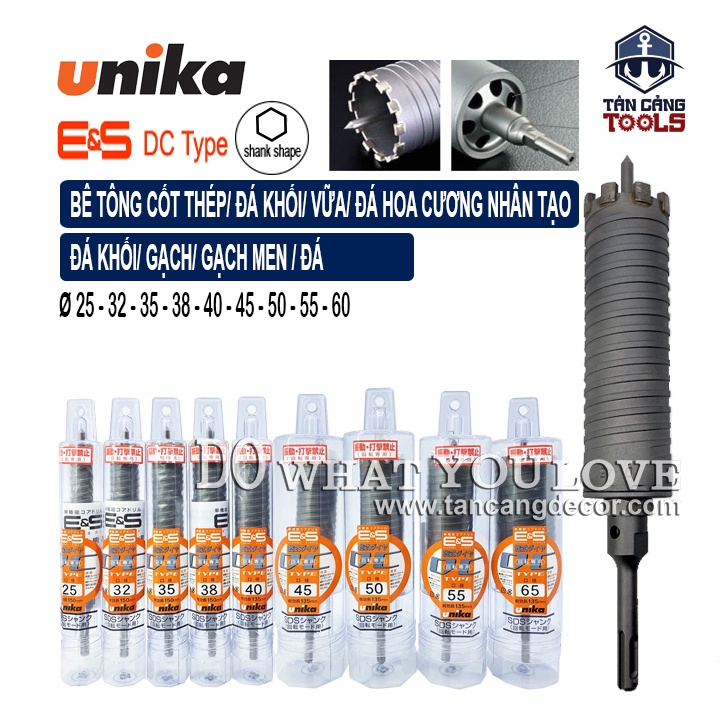 Mũi Khoan Rút Lõi Bê Tông Unika DC - SDS ( Nhiều Kích Cỡ ) | Shopee Việt Nam