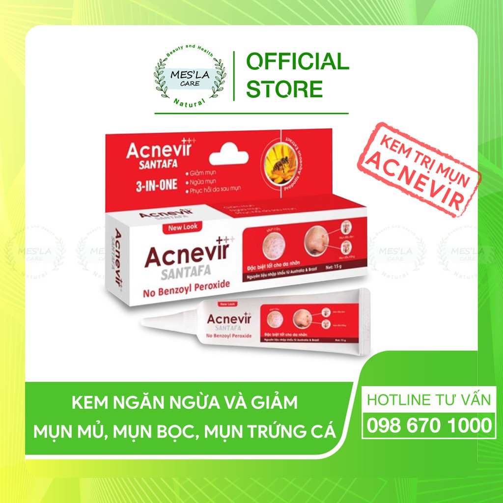 Kem mụn Acnevir Santafa đỏ - Chuyên dùng cho mụn cám, mụn đầu đen ...