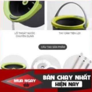 Bộ cây lau nhà xoay tay ettom lock&lock etm498 – kèm 2 bông lau cao cấp ...