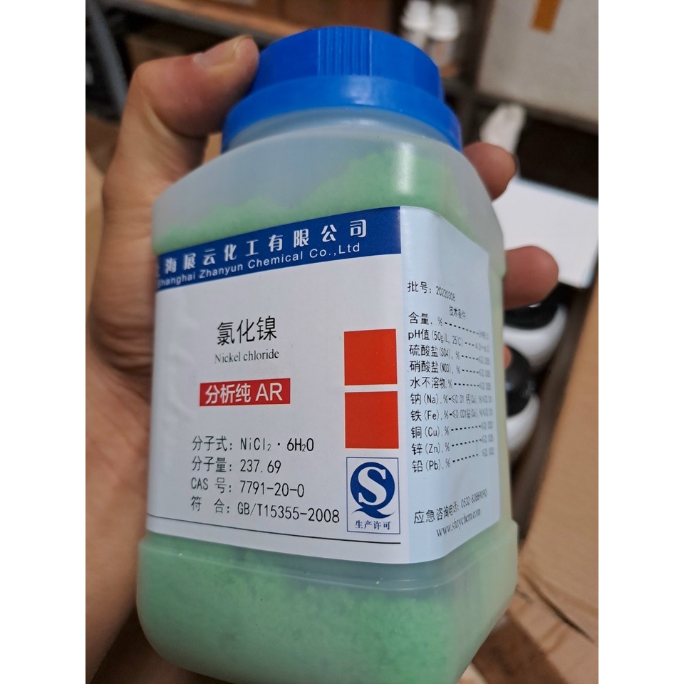Hoá chất Nickel chloride hexahydrate CAS 7791-20-0 NiCl2.6H2O lọ 500g ...