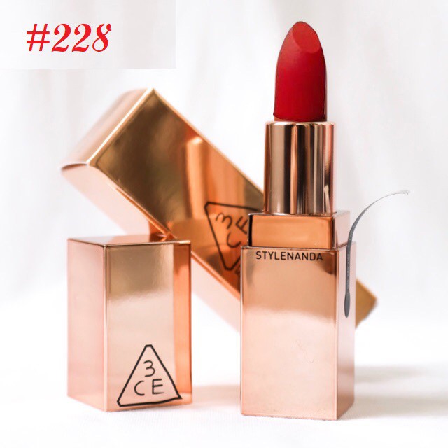 3CE Matte Lip Color 228 Red Seventies - Son Lì Đỏ Trầm | Shopee Việt Nam