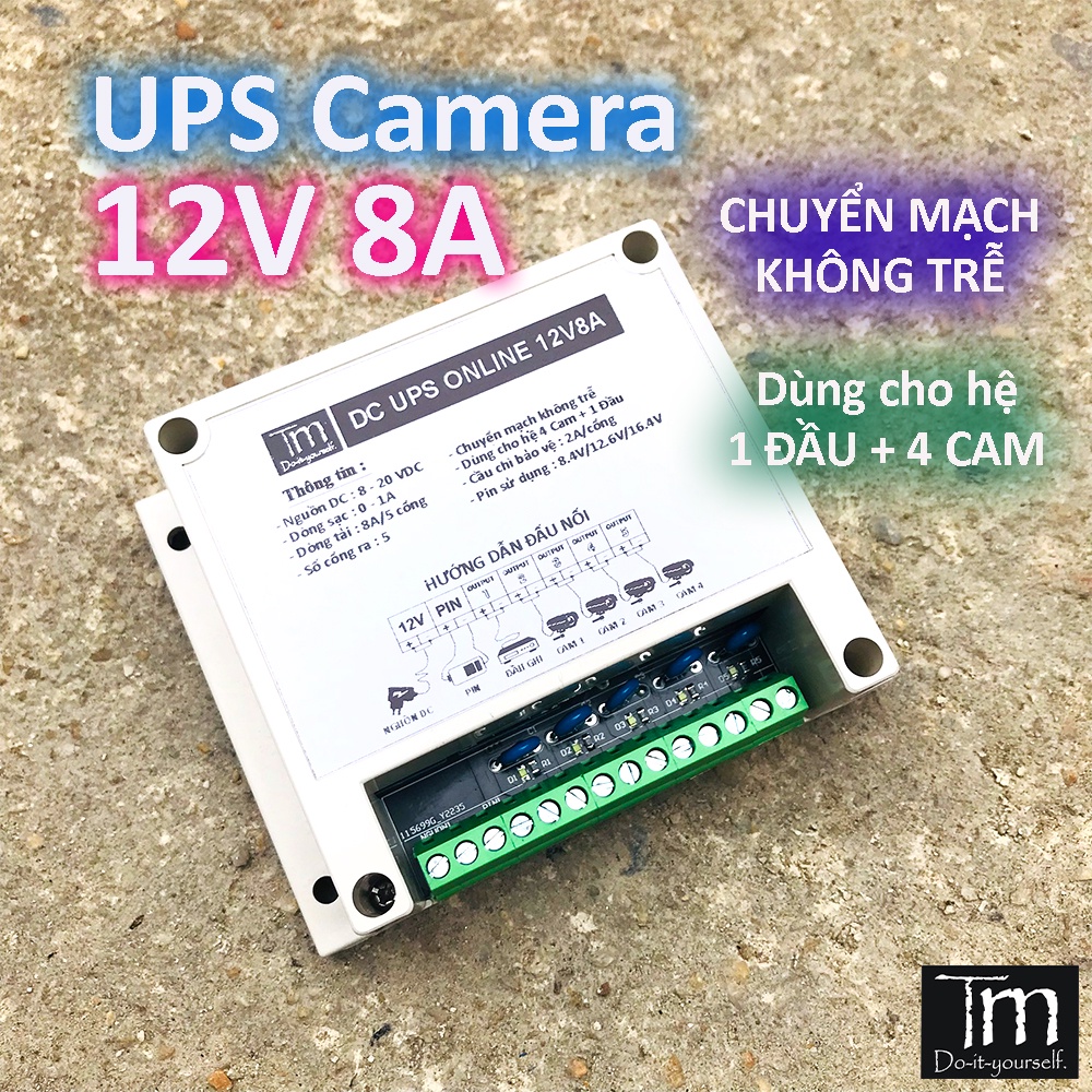 Bộ ĐK Lưu Điện UPS Camera 12V8A (4 Mắt + 1 Đầu Thu) | Shopee Việt Nam