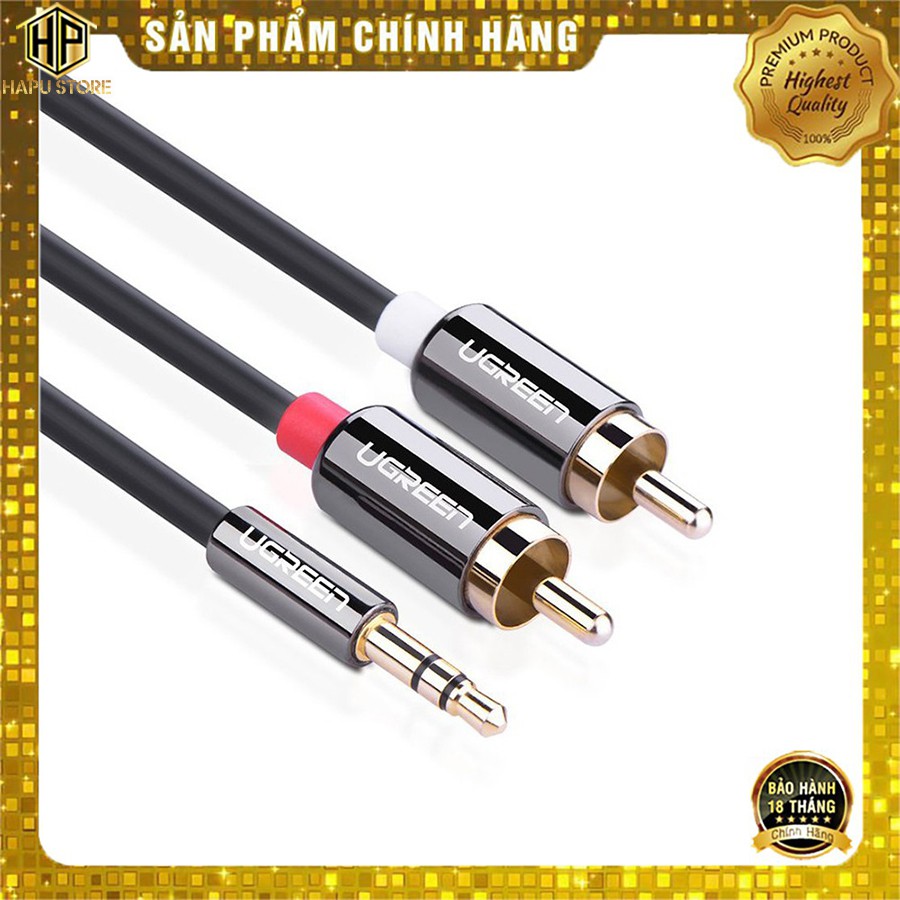 Cáp Audio 3.5mm ra 2 đầu hoa sen Ugreen 10583 dài 1.5m chính hãng - Hapustore | Shopee Việt Nam