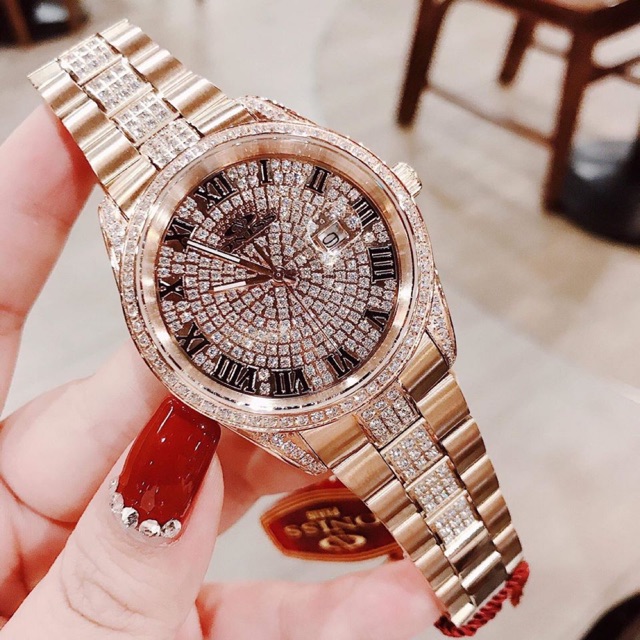 Đồng Hồ Oniss Nam Paris Gold Crystal Accented Stainless Steel Men’s ...