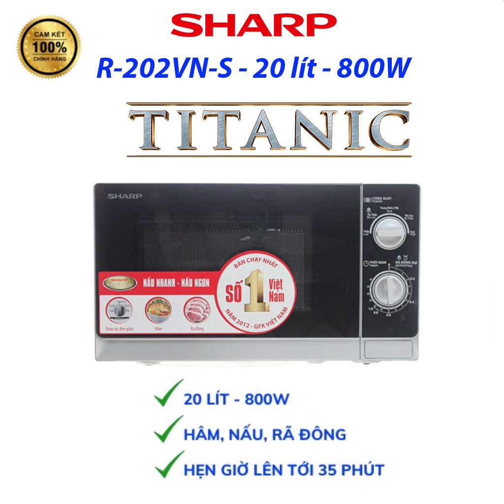 Lò vi sóng 20 lít không nướng Sharp R-202VN-S - Hàng chính hãng | Shopee Việt Nam