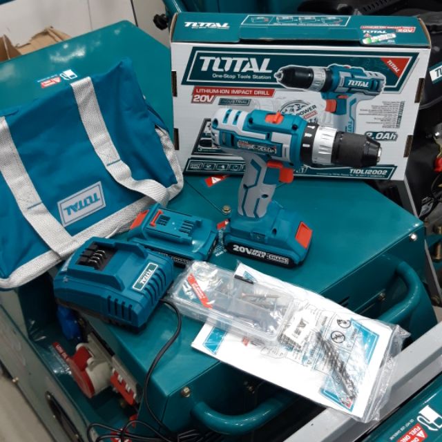 MÁY KHOAN BÚA TOTAL DÙNG PIN 20V CHÍNH HÃNG MODEL: TIDLI2002 | Shopee Việt Nam