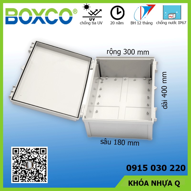 Tủ điện chống nước IP67 BOXCO, BC-AGQ-304018G, 300 × 400 × 180 mm | Shopee Việt Nam