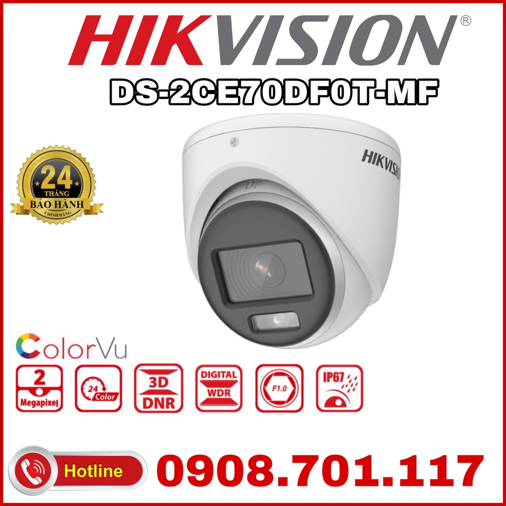 Camera HD-TVI Dome 2.0 Megapixel HIKVISION DS-2CE70DF0T-MF | Shopee Việt Nam