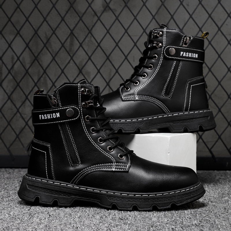 Giày boot martin cổ cao thoáng khí chống thấm nước phong cách Anh Quốc ...
