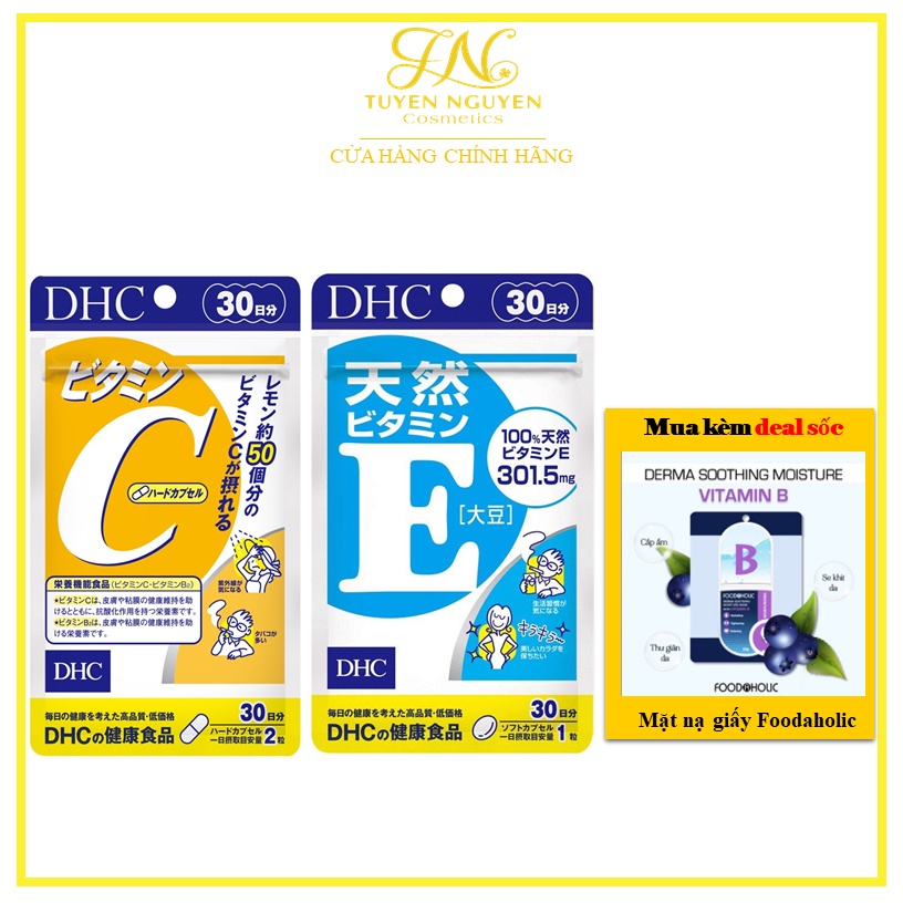 Combo Viên Uống DHC Trắng Hồng Và Mịn Màng ( DHC Vitamin E & Vitamin C ) | Shopee Việt Nam