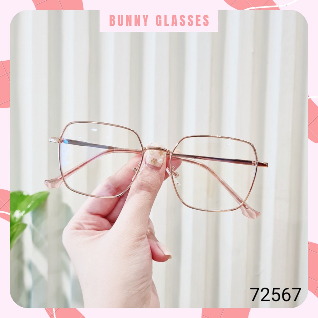 Gọng Kính Cận Kim Loại Mảnh Mắt Vuông Nam Nữ 72567 Gọng Kính Mắt Bunny ...