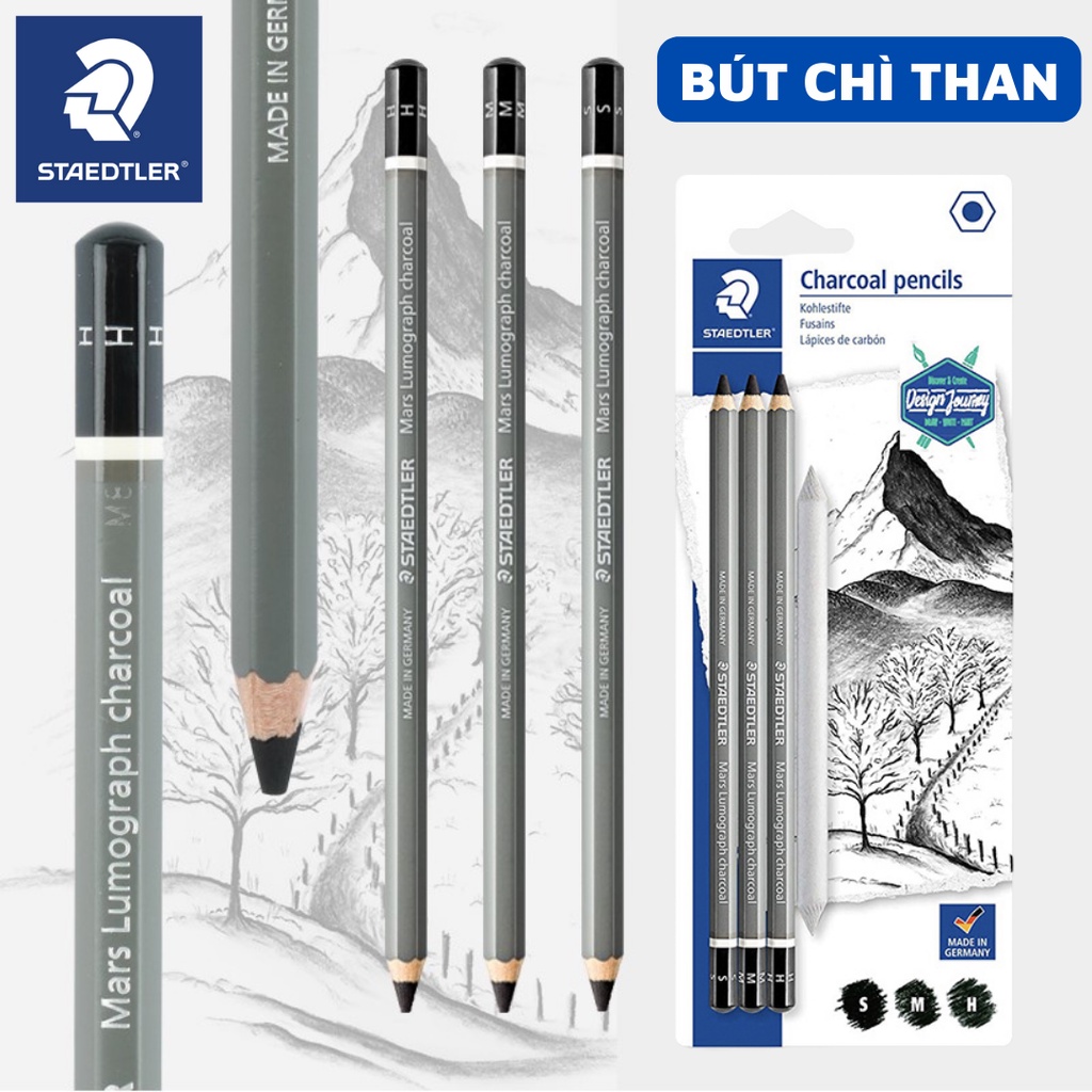Bút Chì Than Staedtler Mars Lumograph Charcoal | Shopee Việt Nam